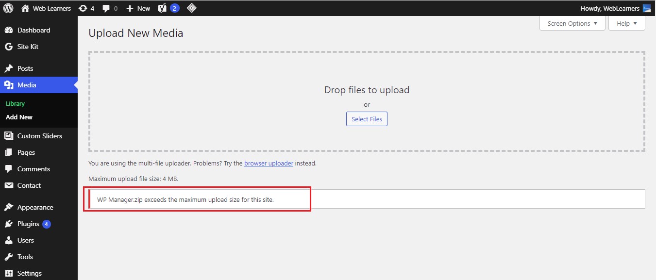 How to Increase and fix the Max Upload file Size Problem in WordPress